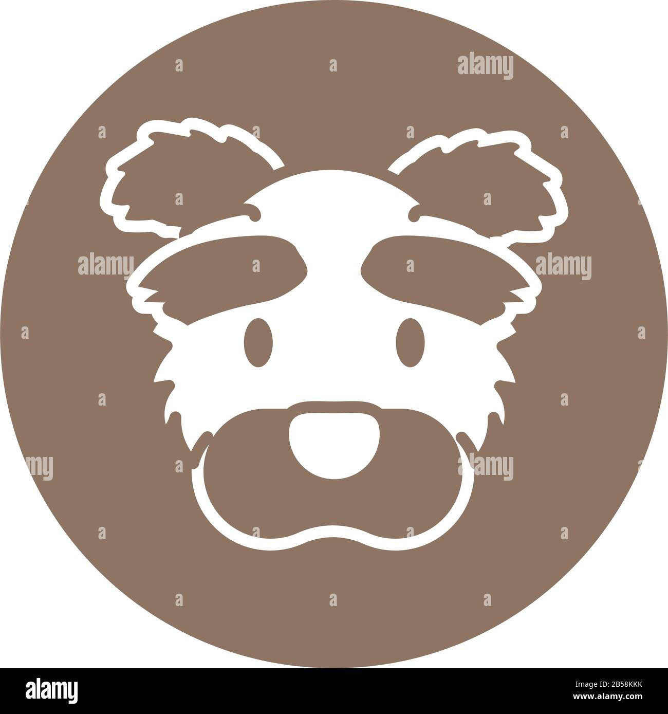head of cute dog, block and flat style icon vector illustration design ...