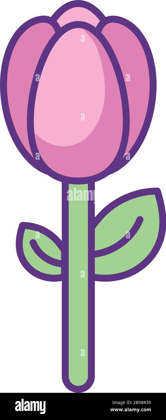 beautiful rose icon over white background, flat style, vector ...