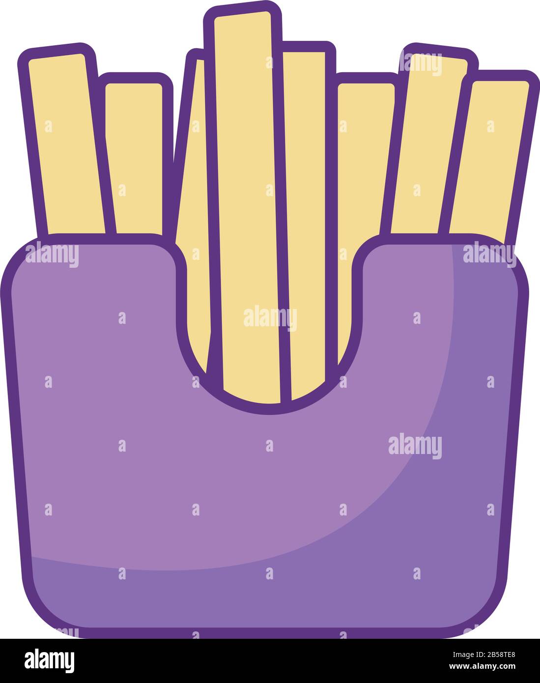 french fries box icon over white background, flat style, vector ...