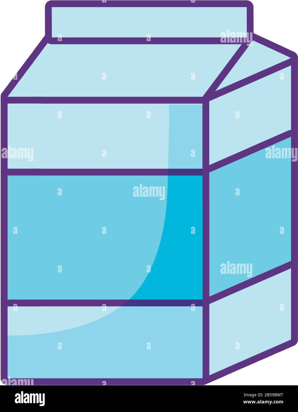 milk box icon over white background, flat style, vector illustration ...