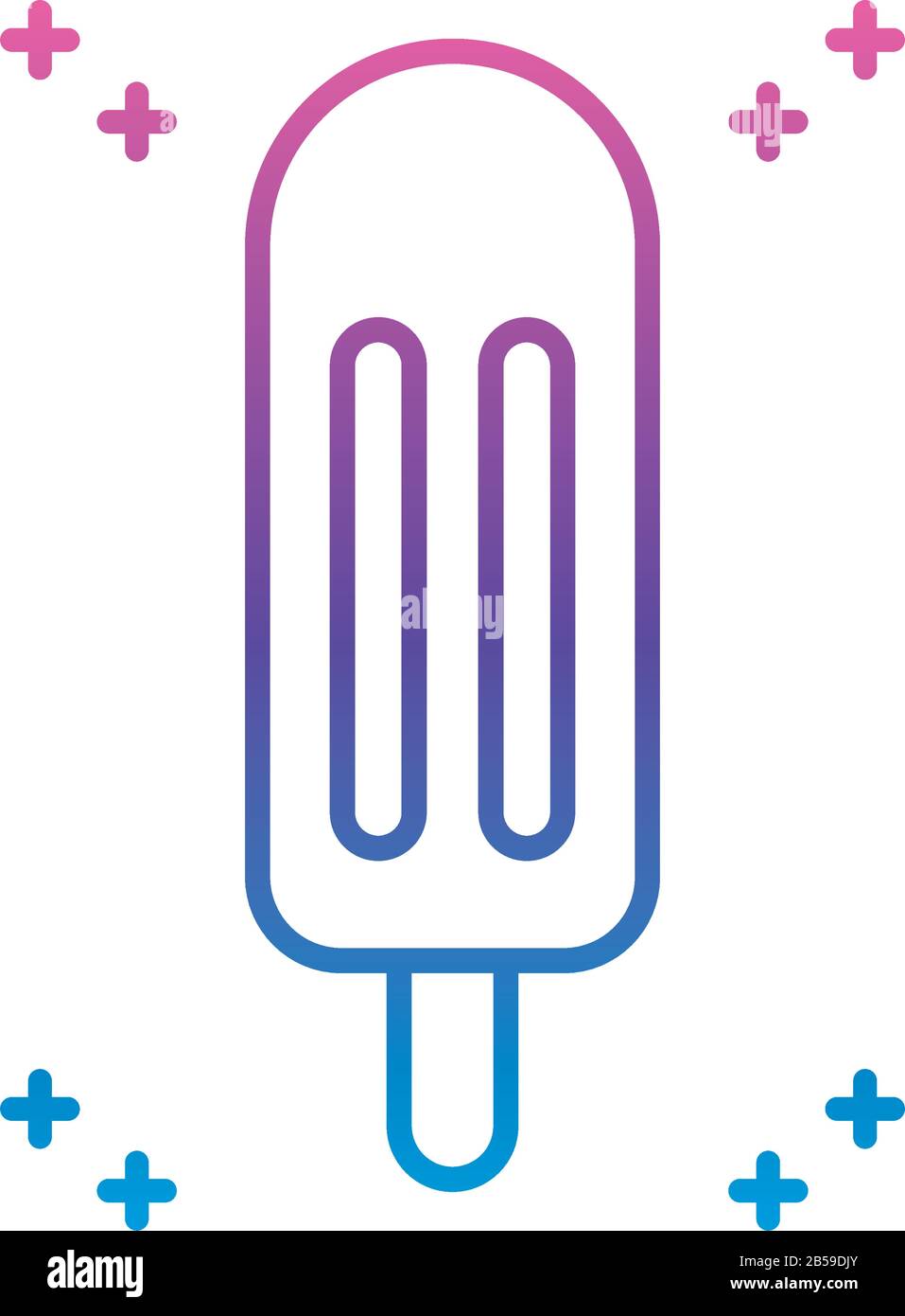 ice lolly icon over white background, gradient line style, vector ...