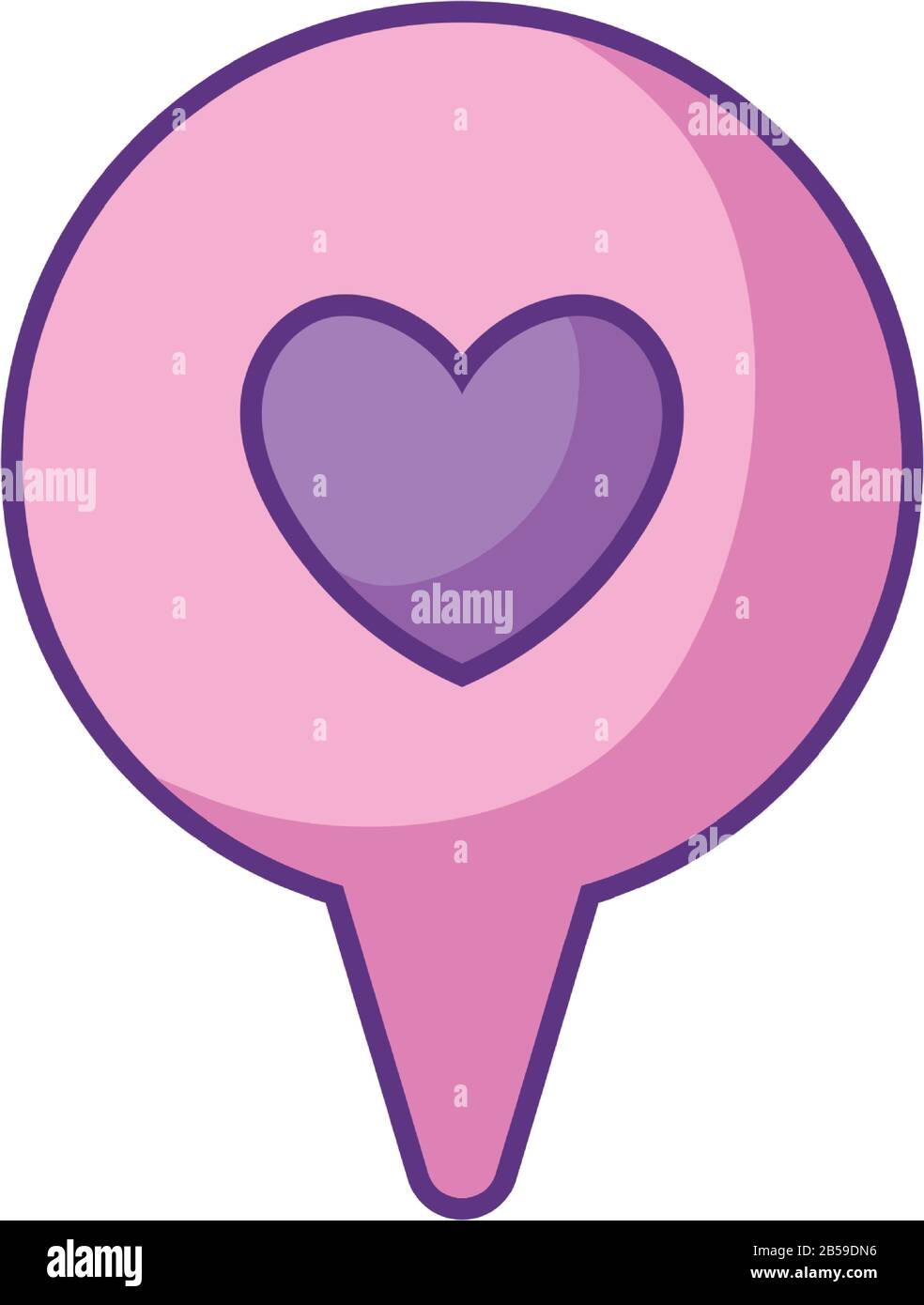 location pin with heart icon over white background, flat style, vector ...