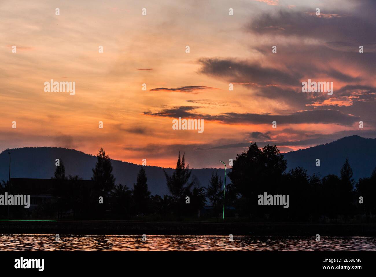 Sunset on Bokor mountain, kampot cambodia Stock Photo - Alamy