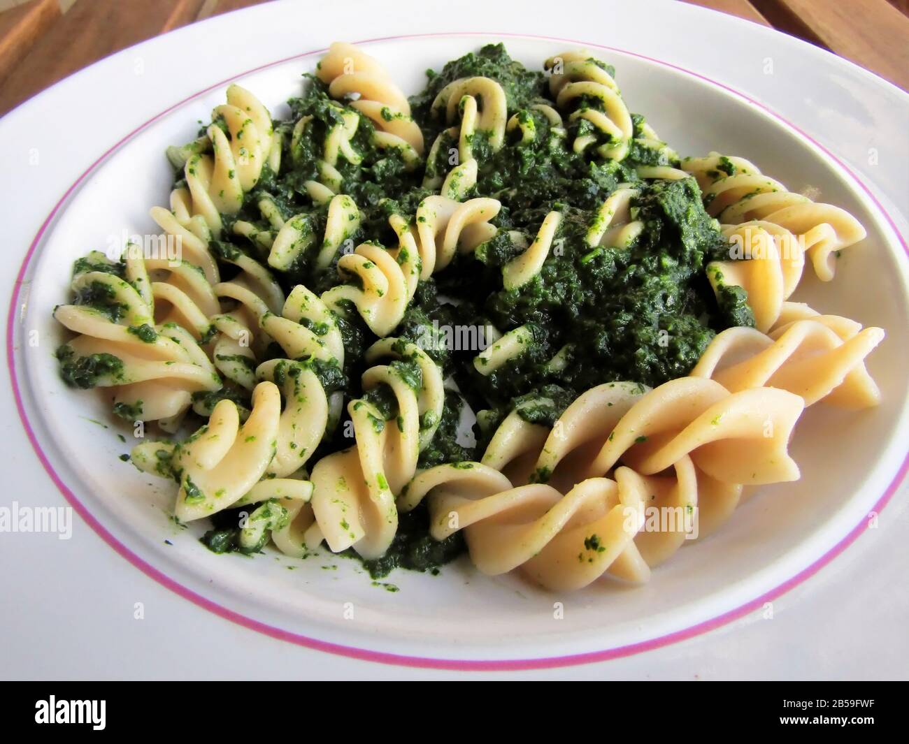 Whole Duram Wheat Semolina Pasta with Spinach Stock Photo - Alamy