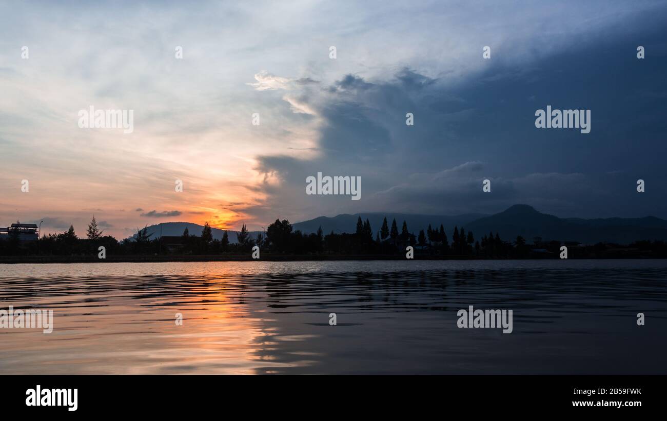 Sunset on Bokor mountain, kampot cambodia Stock Photo - Alamy