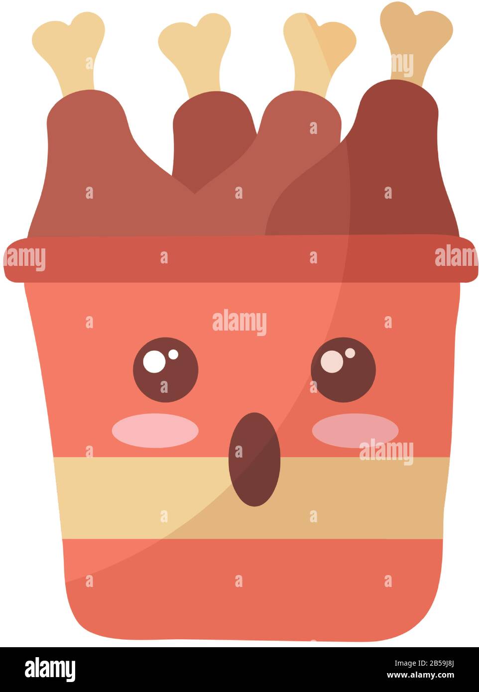 container with chicken leg on white background vector illustration ...