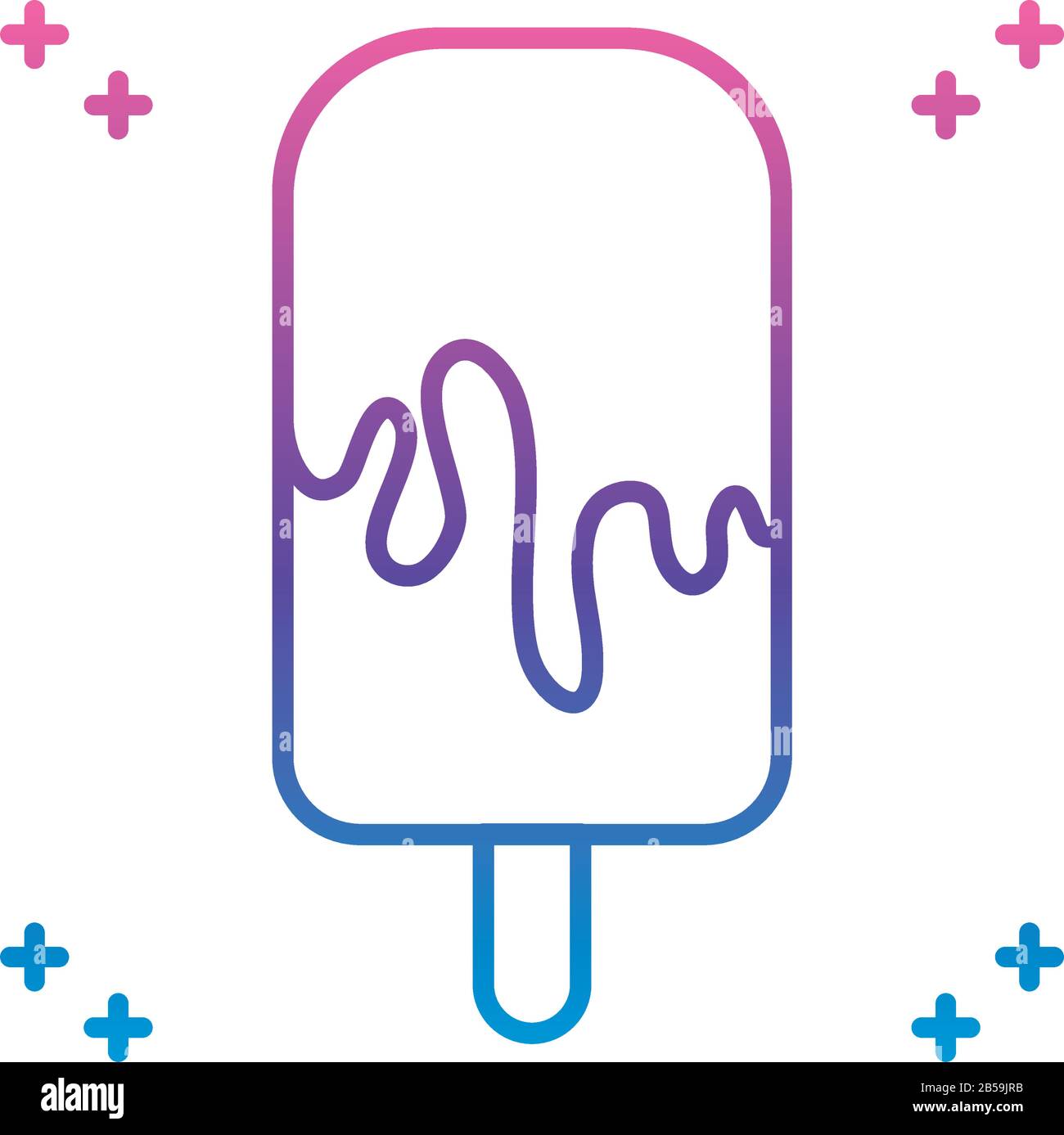 ice cream bar icon over white background, gradient line style, vector illustration Stock Vector ...