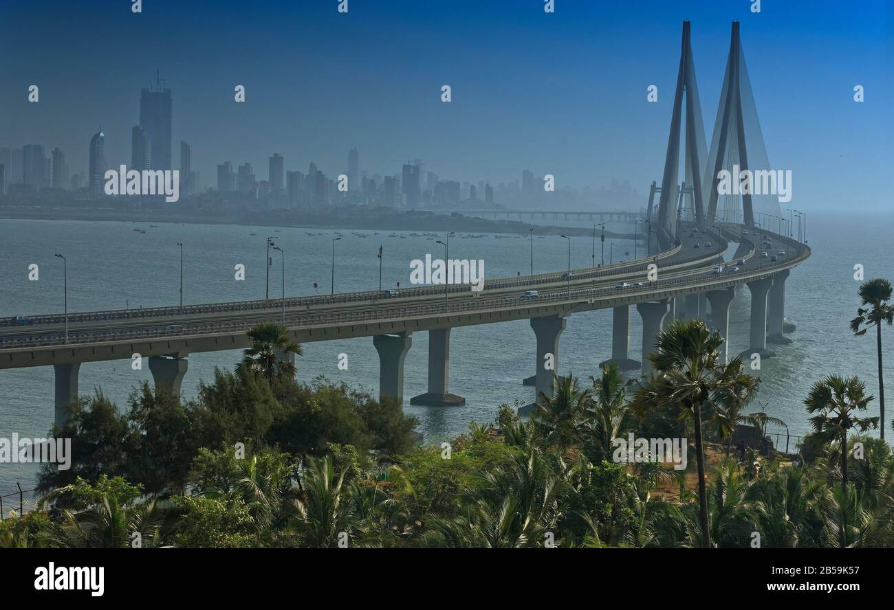 Bandra Worli sea link also known as Rajiv Gandhi Sea link, Mumbai, India Stock Photo - Alamy