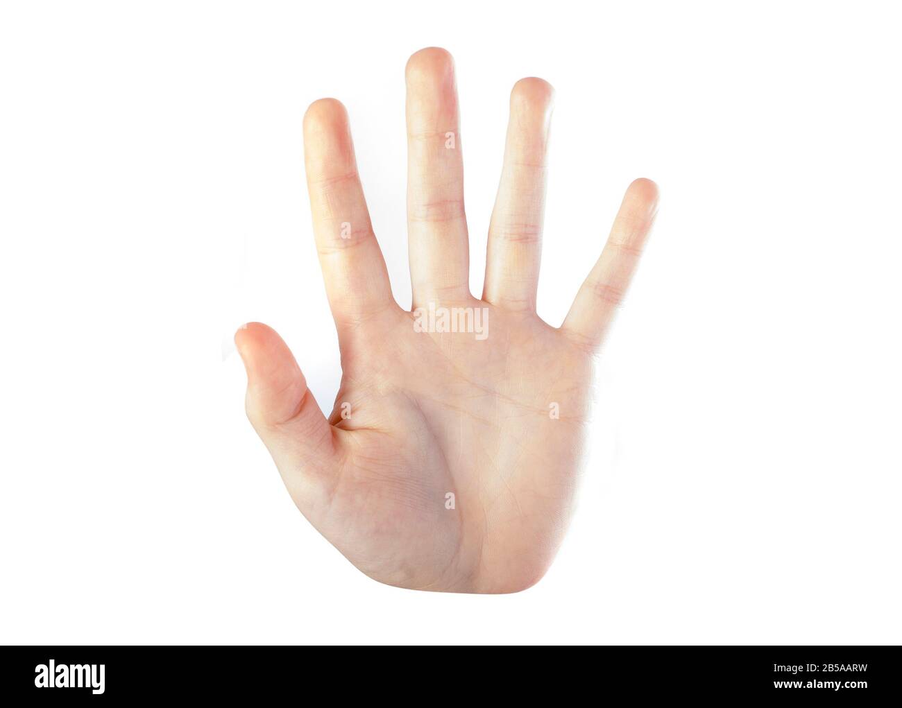 hand showing stop sign or forbidden isolated on white background Stock ...