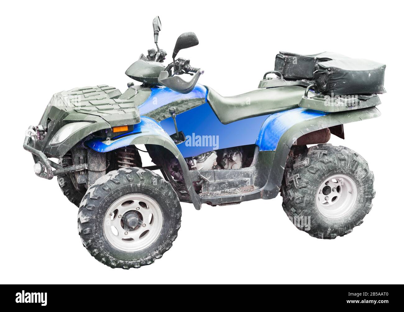 blue atv quad bike isolated on white background Stock Photo - Alamy