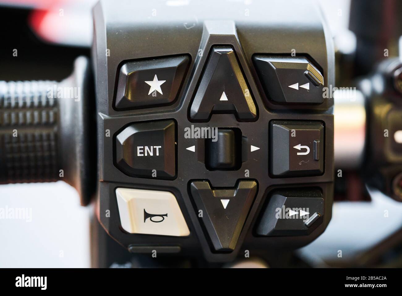 left hand motorcycle with symbol of ride at outdoor set Stock Photo - Alamy