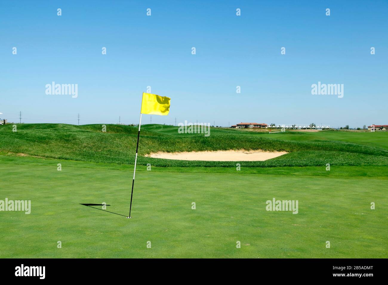 Sand bunker on the golf course Stock Photo - Alamy