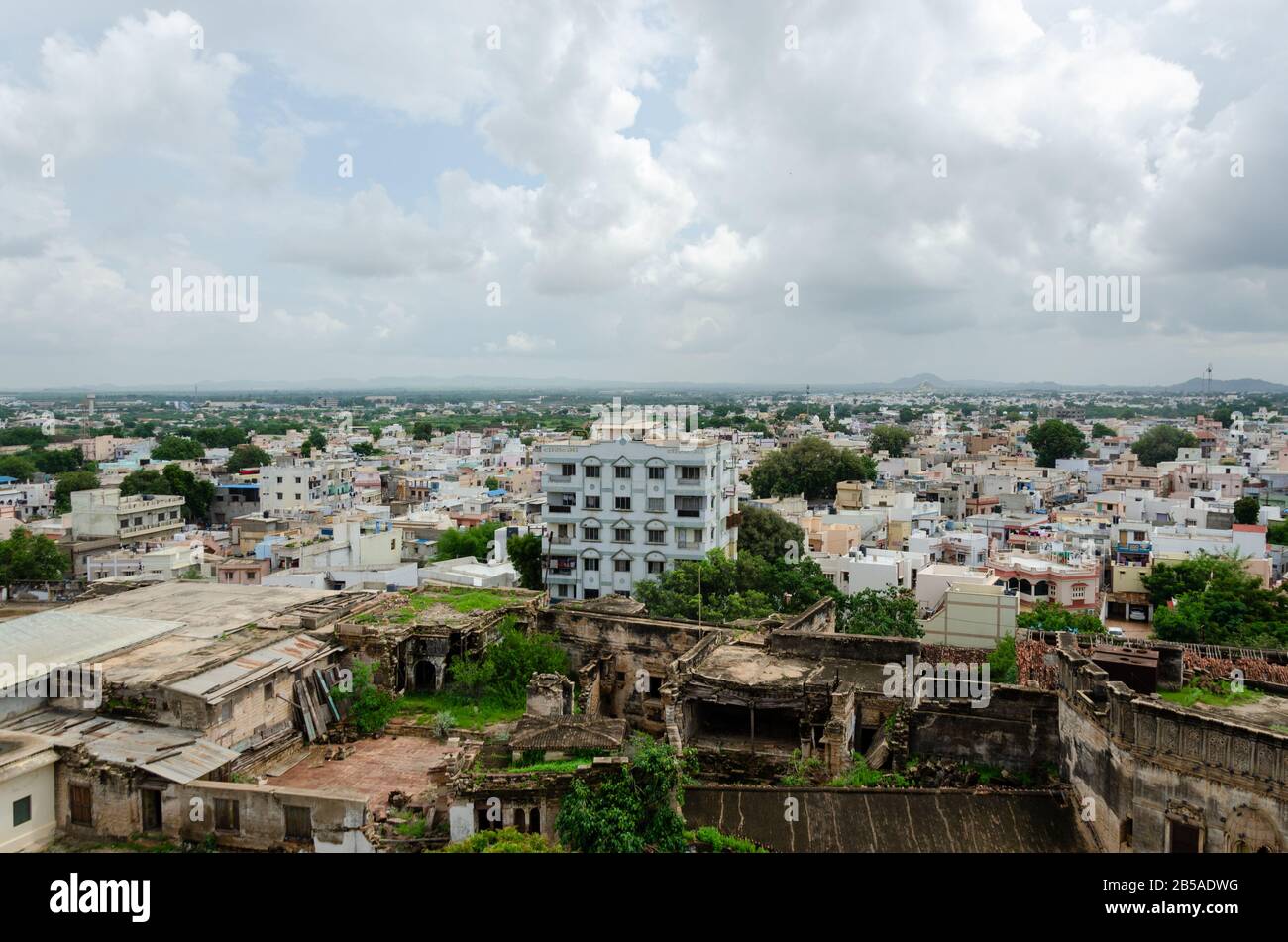View of Bhuj City from Prag Mahal, Bhuj, Kutch, Gujarat, India Stock ...