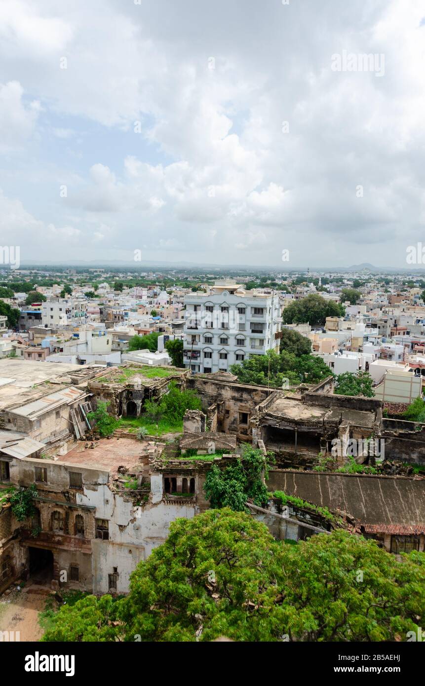 View of Bhuj City from Prag Mahal, Bhuj, Kutch, Gujarat, India Stock ...