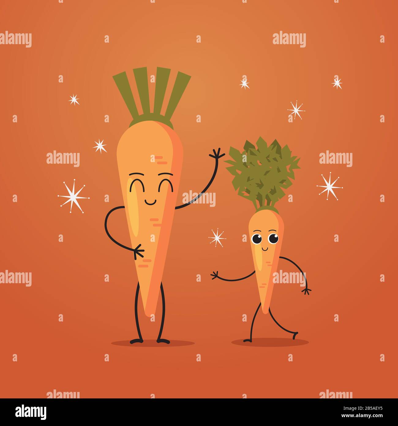 cute carrot characters couple funny cartoon mascot vegetable personages ...