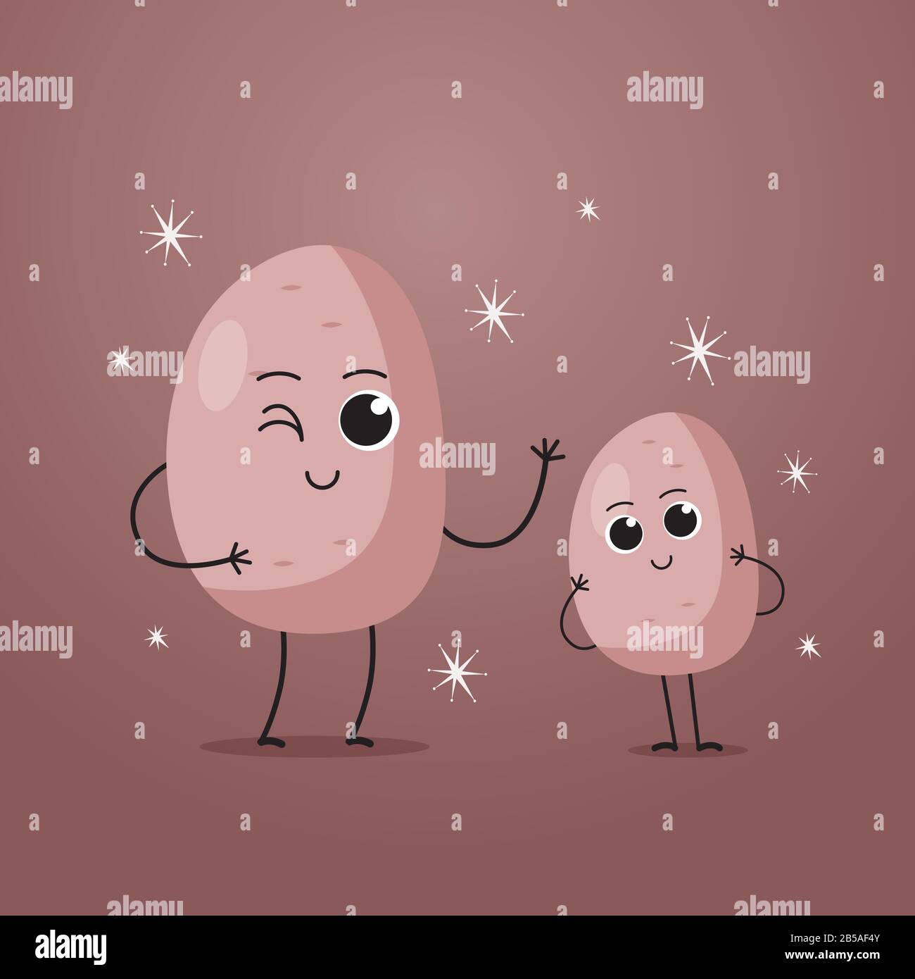 funny potato characters couple cute cartoon mascot vegetable personages ...