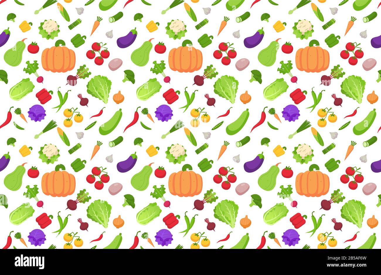 set fresh vegetables collection seamless pattern healthy food concept ...