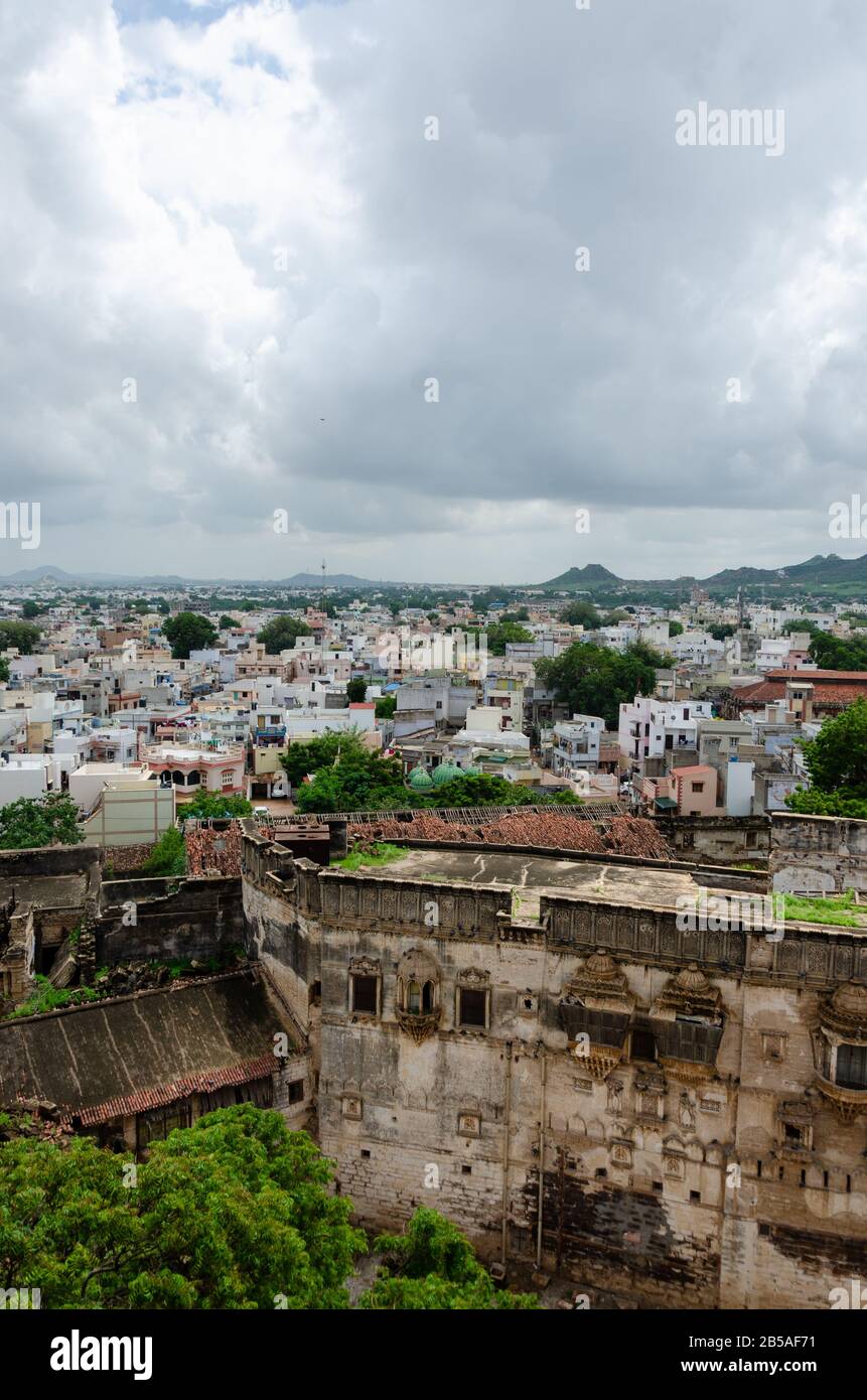 View of Bhuj City from Prag Mahal, Bhuj, Kutch, Gujarat, India Stock ...