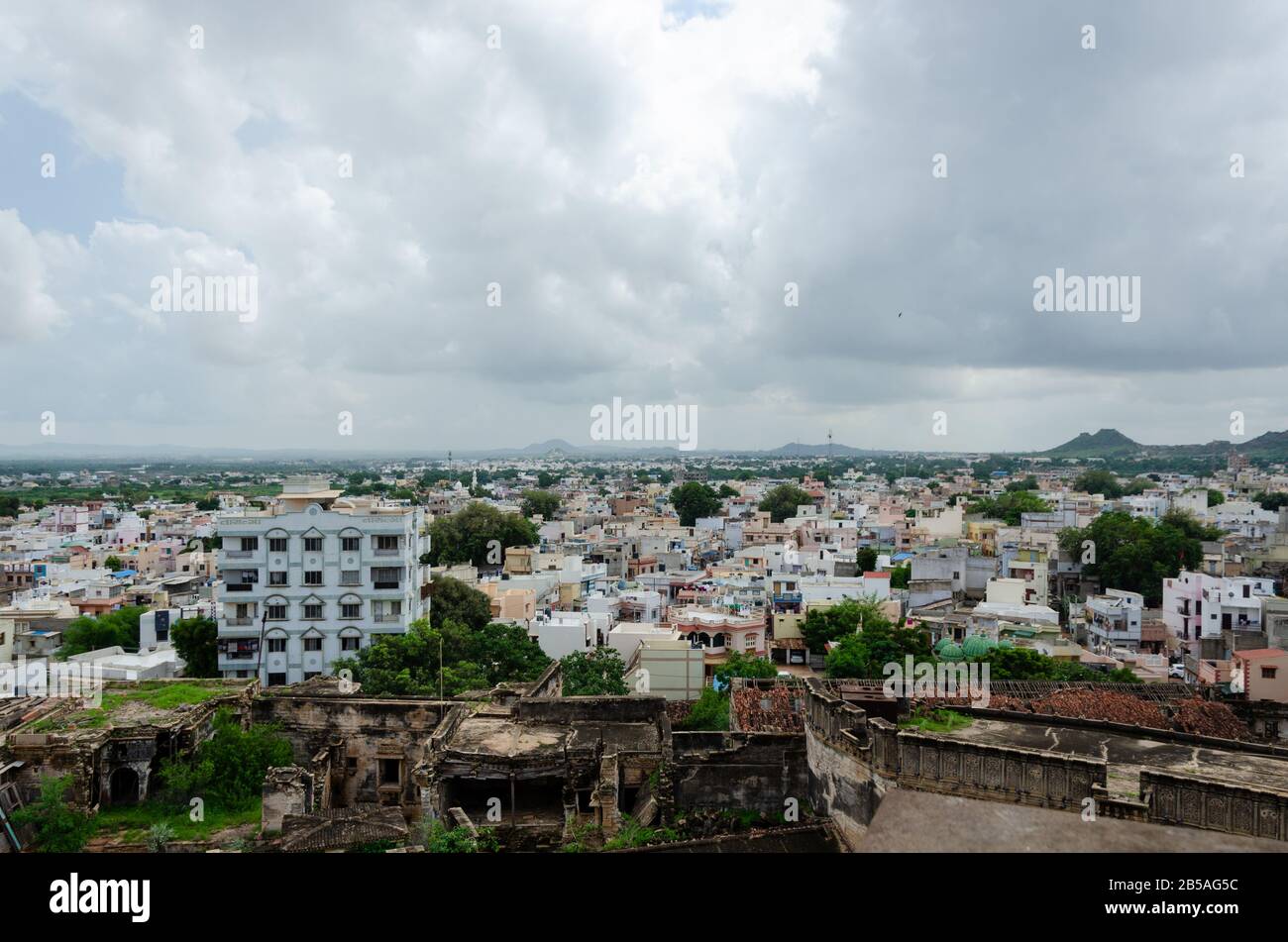 View of Bhuj City from Prag Mahal, Bhuj, Kutch, Gujarat, India Stock ...
