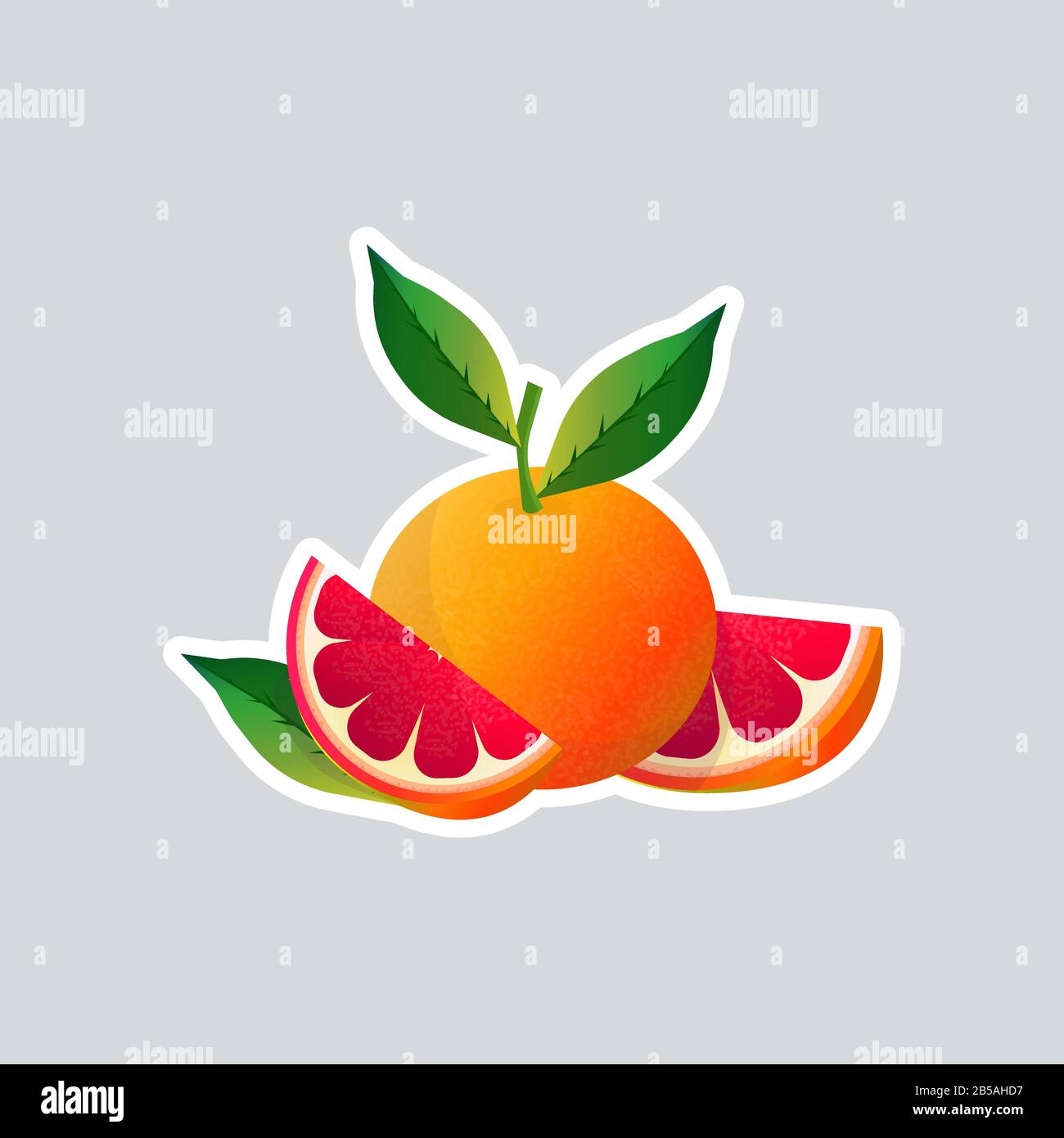 fresh juicy grapefruit icon tasty ripe fruit sticker healthy food ...