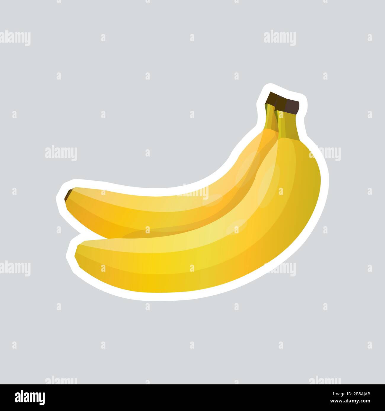 fresh bananas sticker tasty ripe fruits icon healthy food concept ...