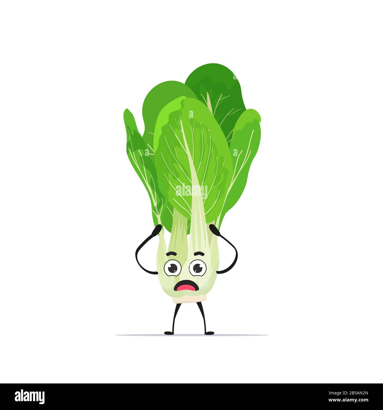 cute pak choi character cartoon mascot vegetable healthy food concept ...