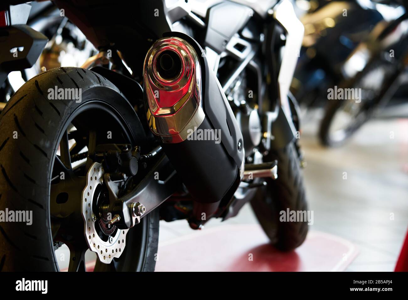 Double Exhaust Pipes Motorcycle High Resolution Stock Photography and ...