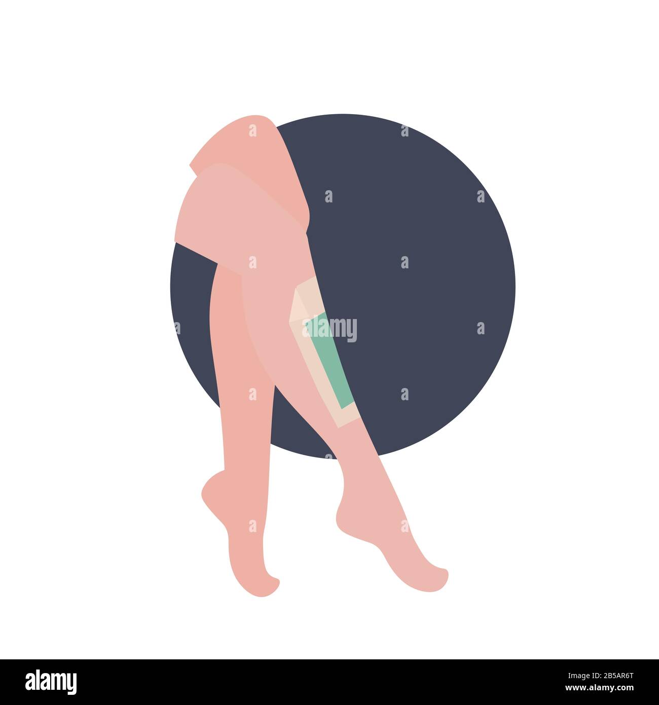 beautiful womens legs with wax strip skin care hair removal concept ...