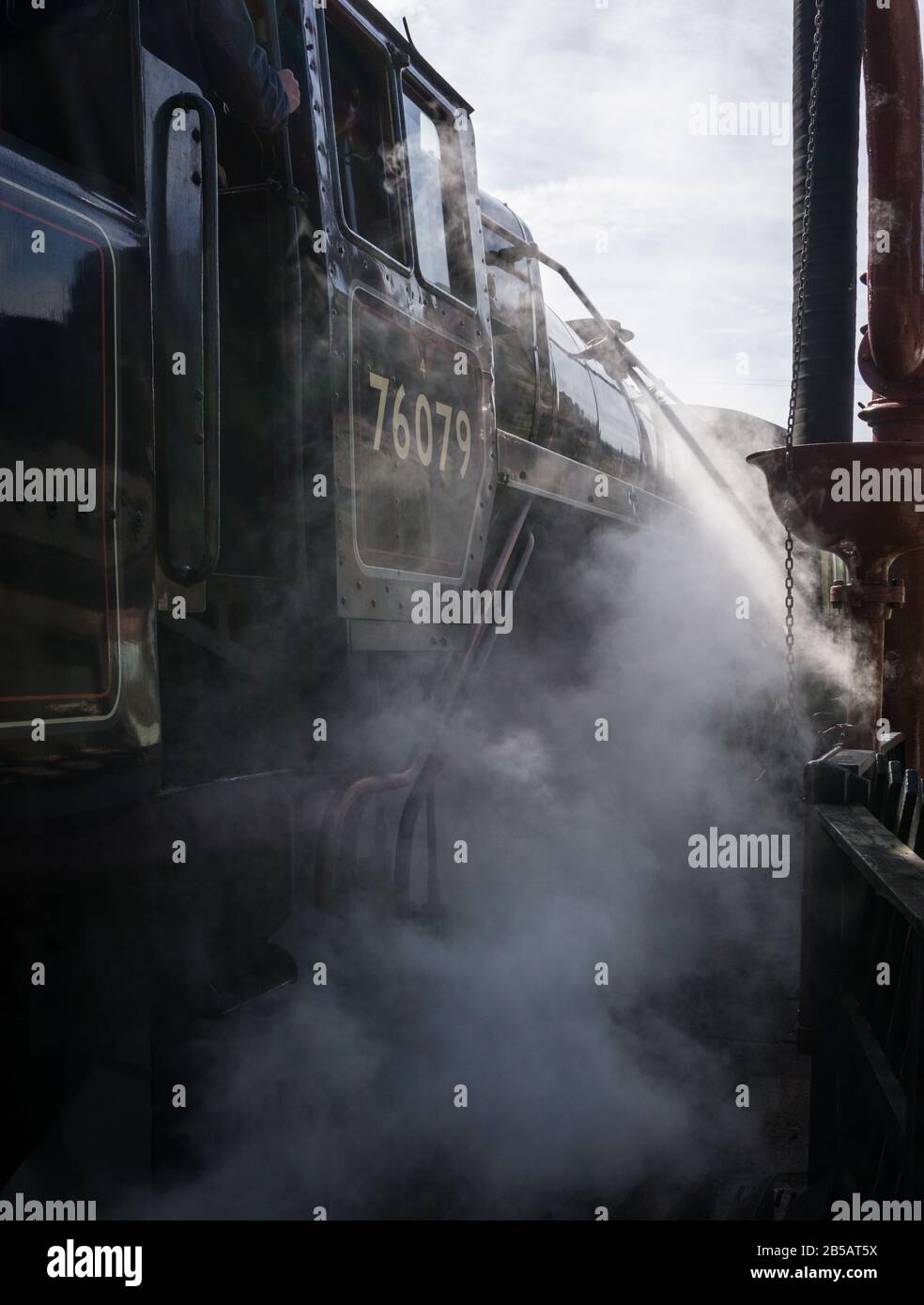 British Rail Standard 4MT steam locomotive No. 76079 at Goathland ...