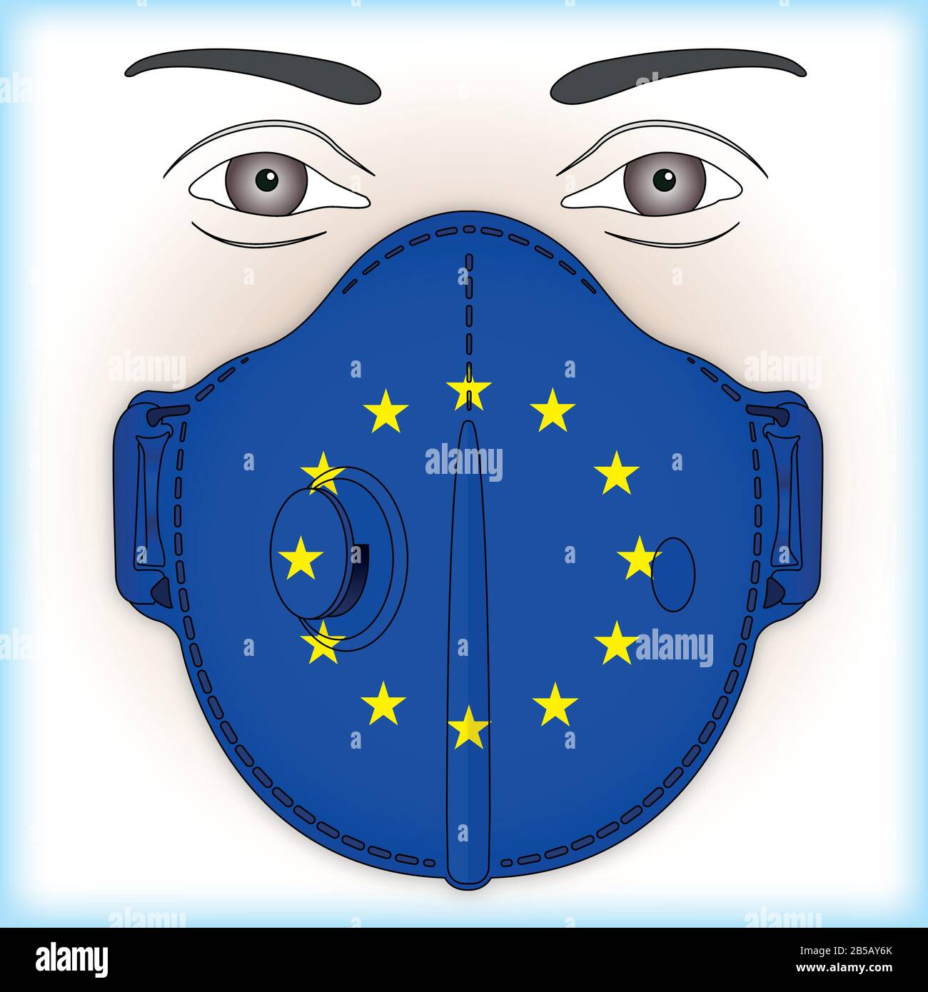 Eu flag mask Stock Vector Images - Alamy