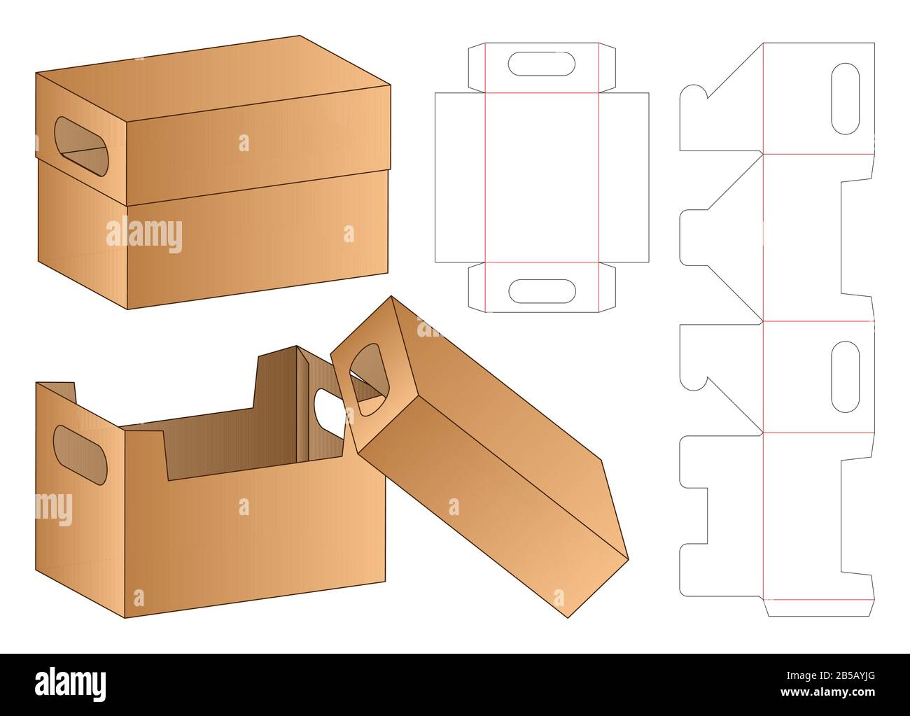 Box packaging die cut template design. 3d mock-up Stock Vector Image ...