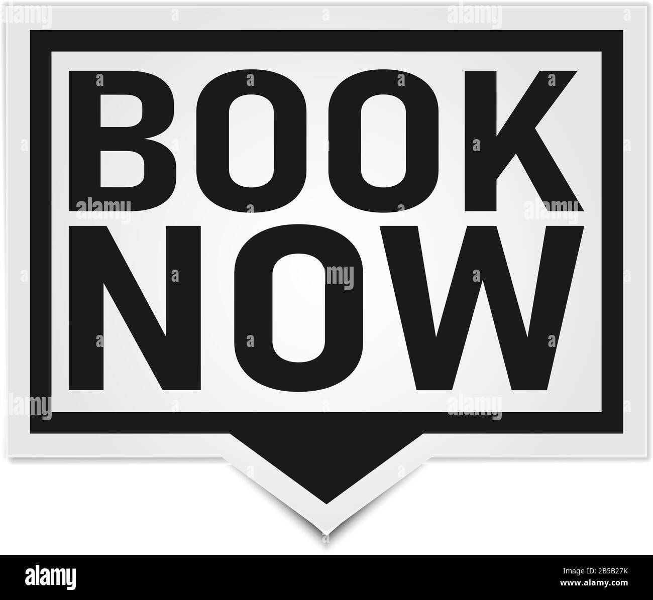 black vector illustration banner book now paper tag Stock Vector Image ...