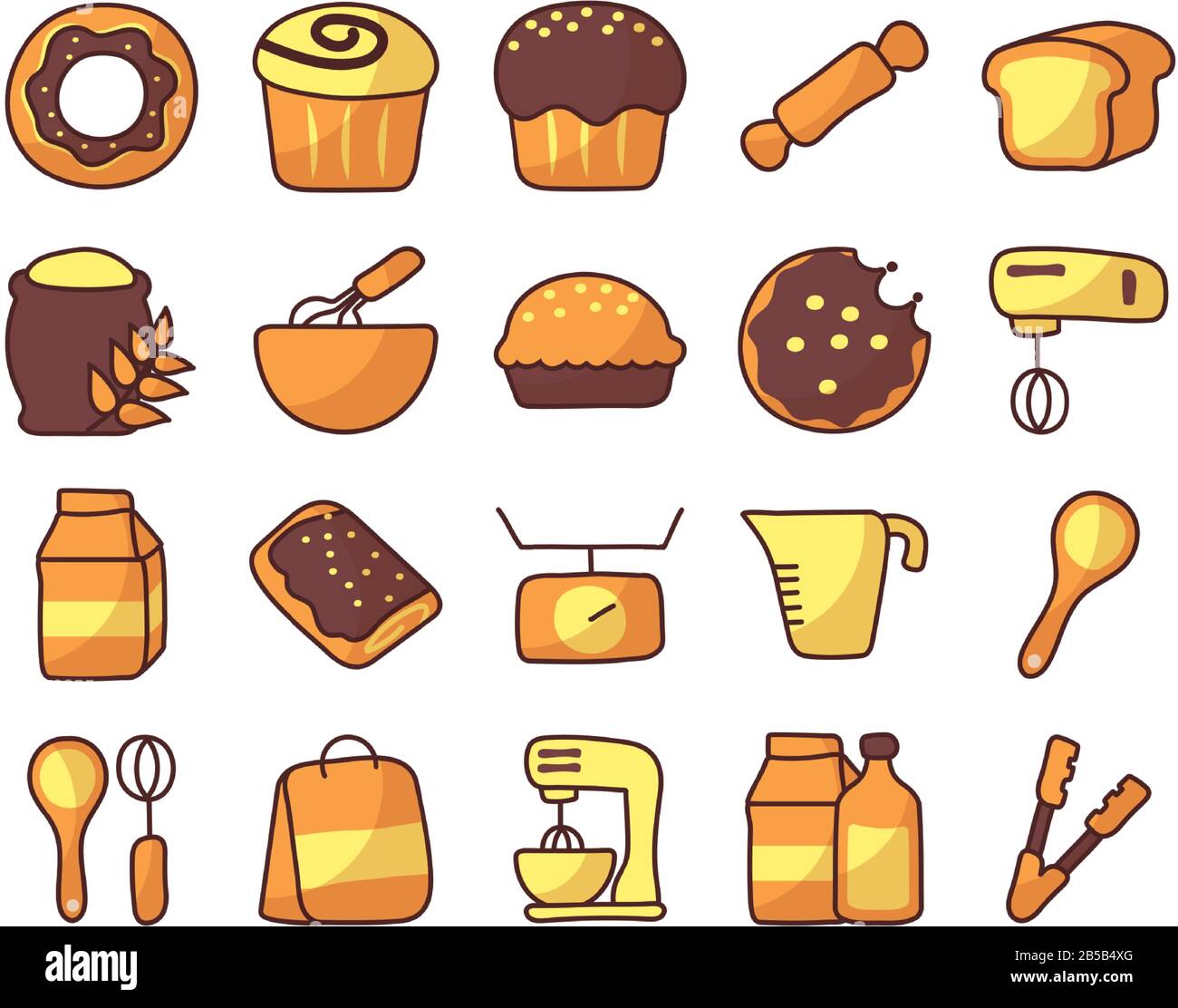 set of icons bakery on white background vector illustration design ...