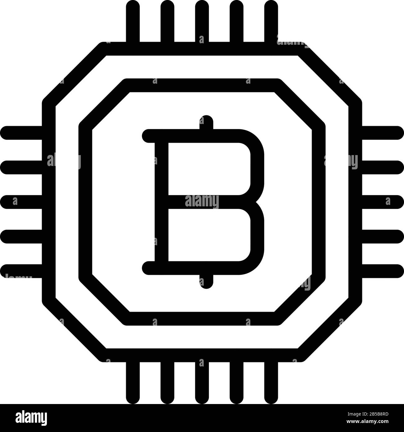 Bitcoin processor icon, outline style Stock Vector Image & Art - Alamy