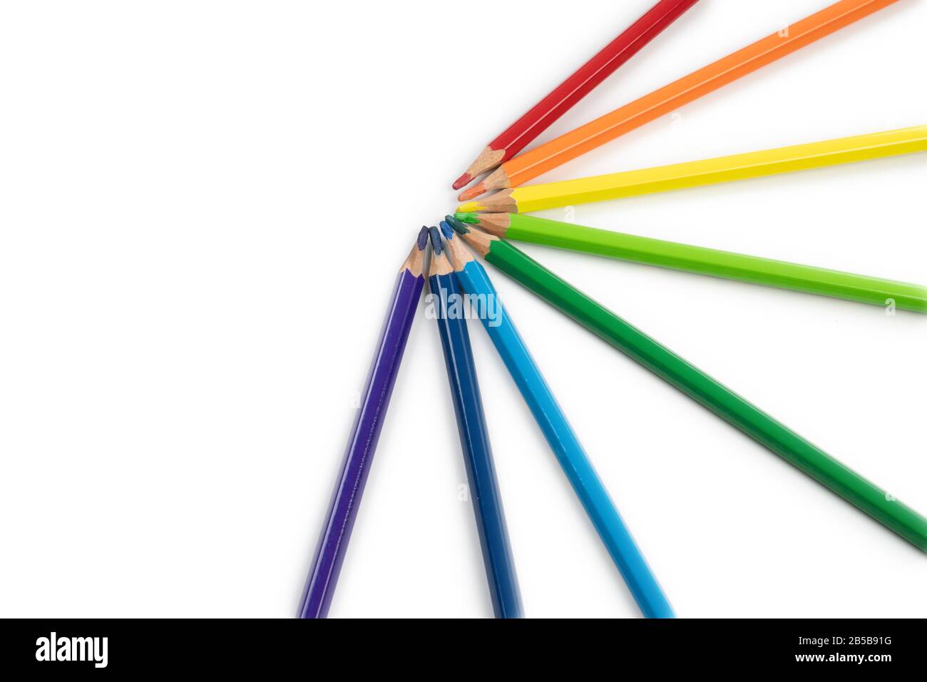 round radius and circle arrangement by blunt colour pencils directed ...