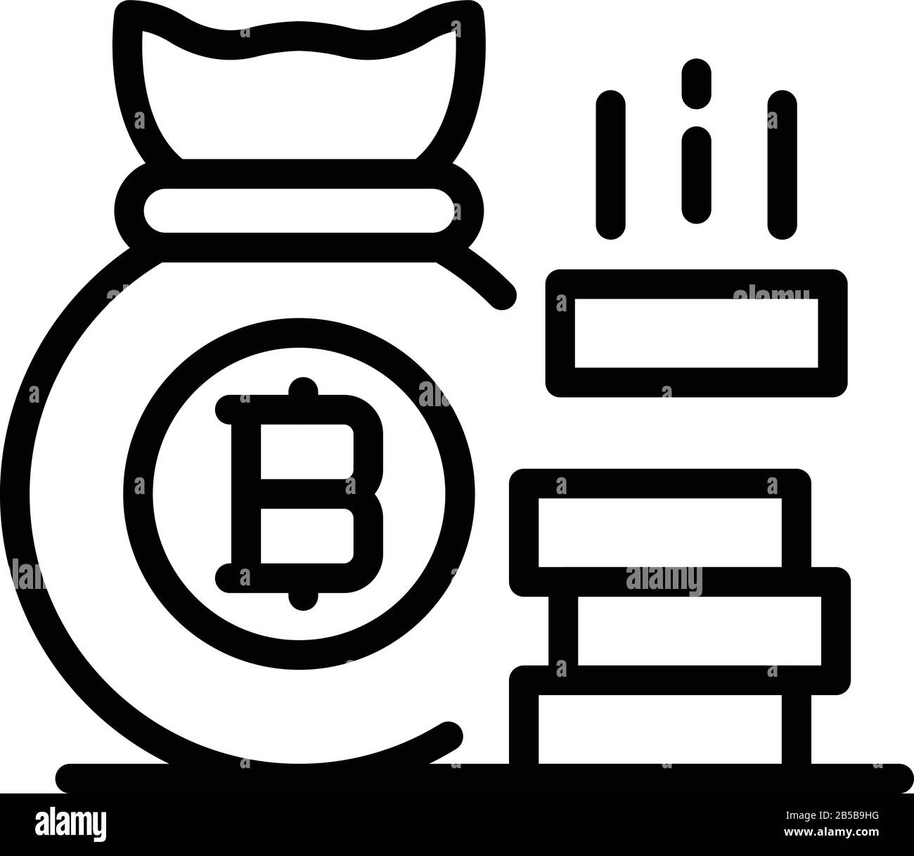 Bitcoin money bag icon, outline style Stock Vector Image & Art - Alamy