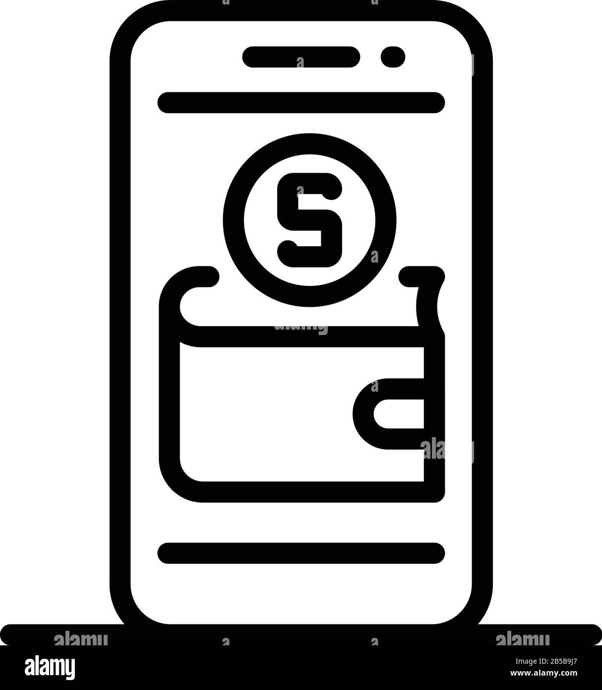 Smartphone modern wallet icon, outline style Stock Vector Image & Art ...