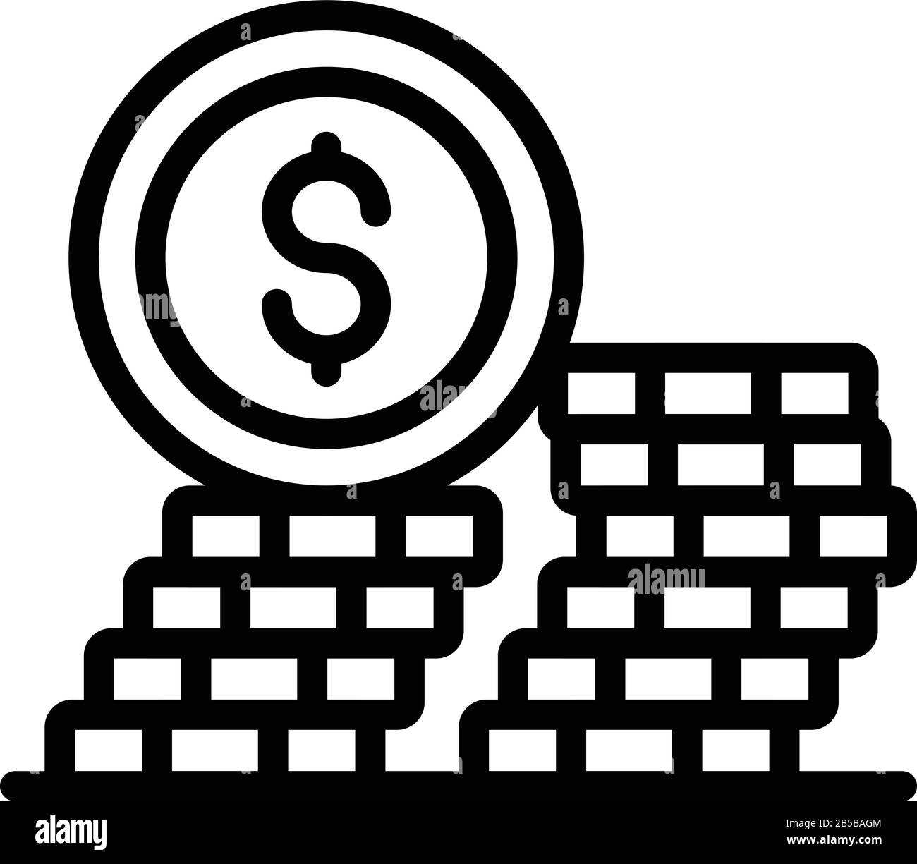 Coins stack icon, outline style Stock Vector Image & Art - Alamy