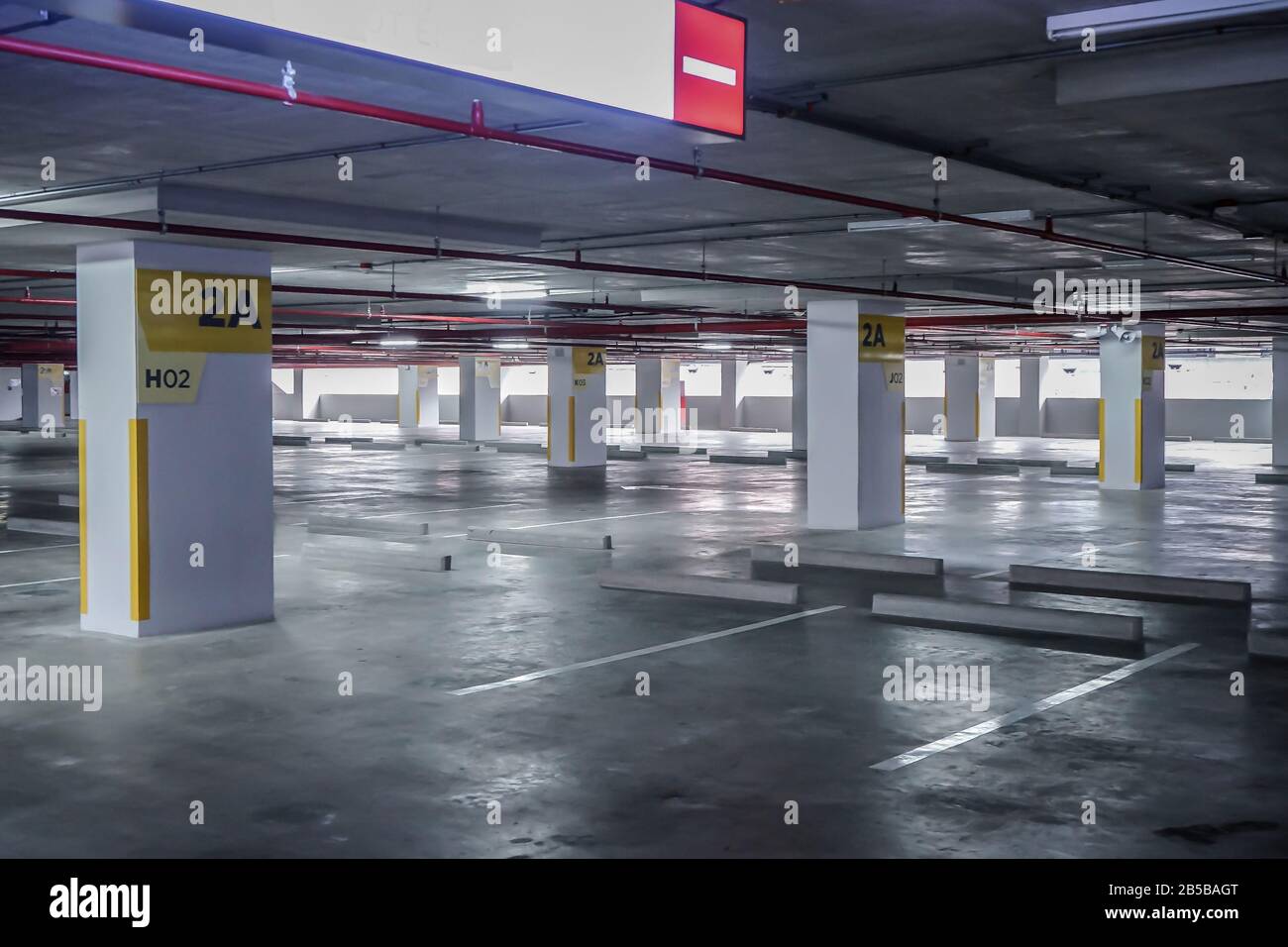 Empty space car parking in the building in the afternoon time Stock ...