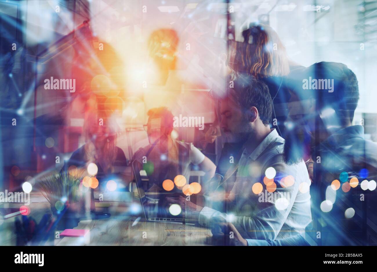 Businessmen that work together in office. Concept of teamwork and ...
