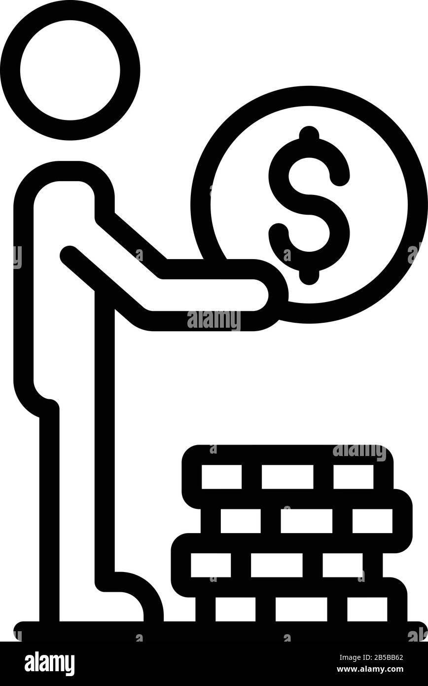 Man take money coin icon, outline style Stock Vector Image & Art - Alamy
