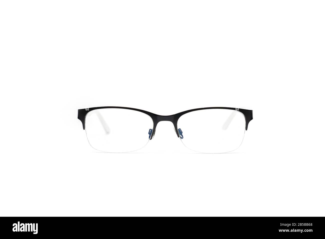 Simple glasses bold black frame on the top of lens. It's isolated from ...