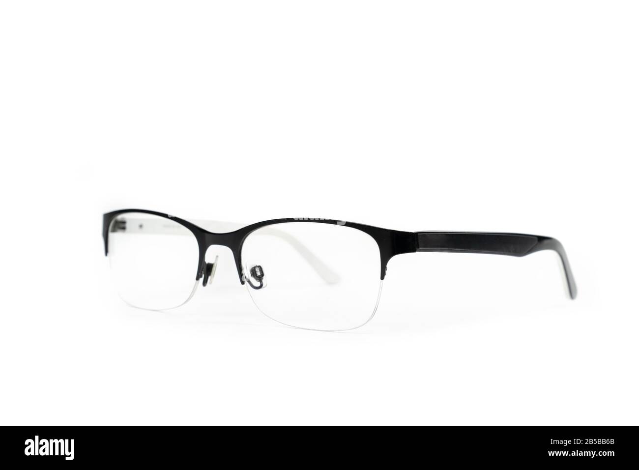 Simple glasses bold black frame on the top of lens. It's isolated from ...