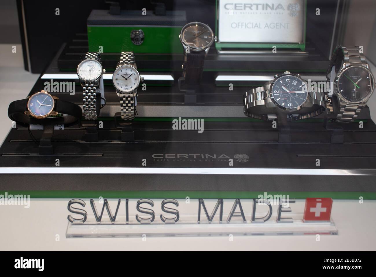 Helsinki, Finland - 3 March 2020: Swatch Swiss Made watch in store ...