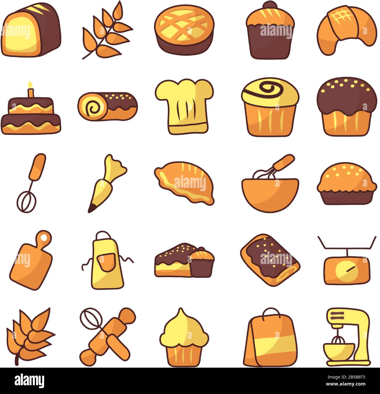 set of icons bakery on white background vector illustration design ...