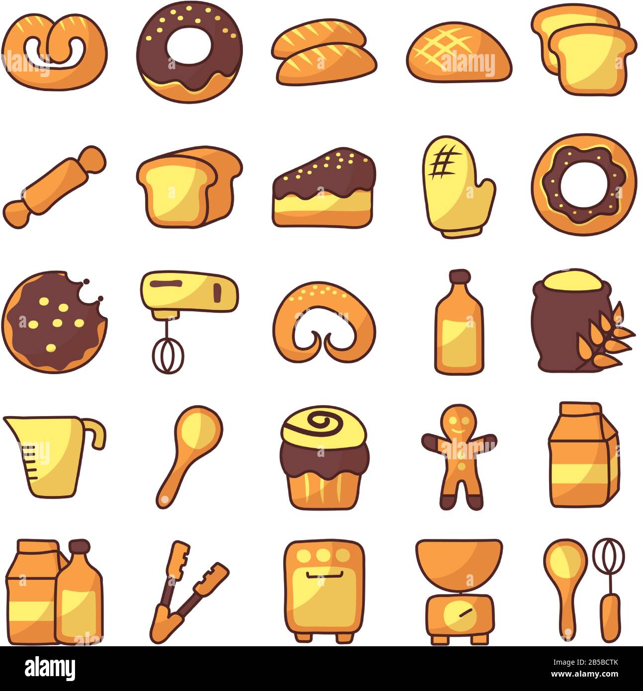 set of icons bakery on white background vector illustration design ...