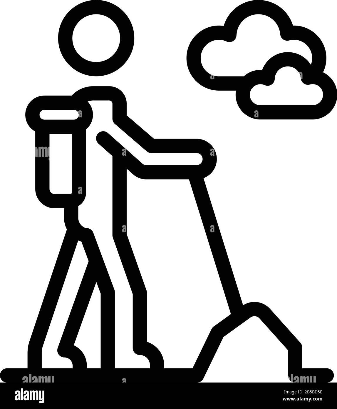 Hiking man icon, outline style Stock Vector Image & Art - Alamy