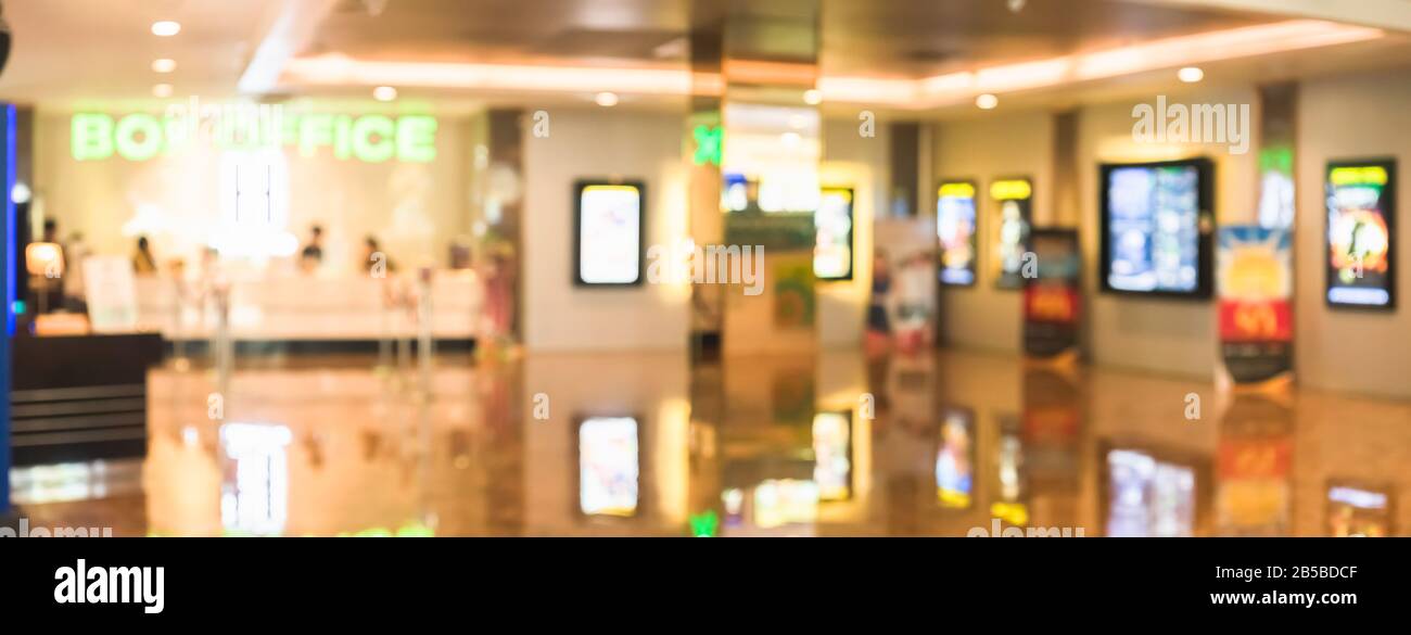 Abstract Blur of Defocus Background of Movie or Cinema Complex Lounge ...