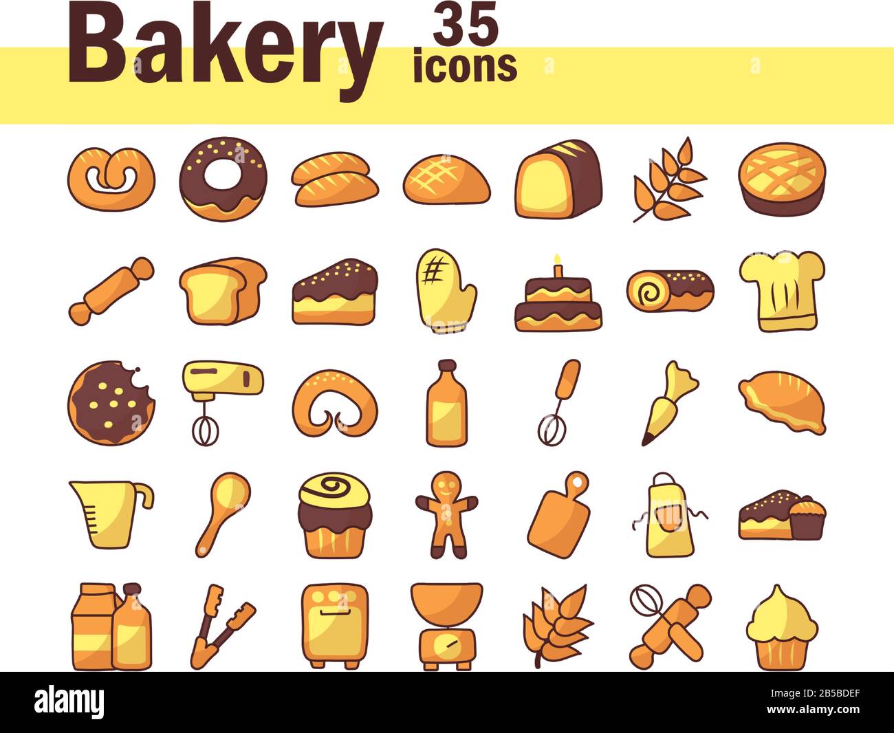set of icons bakery on white background vector illustration design ...