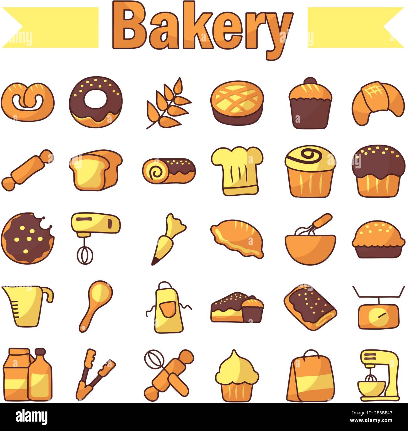 set of icons bakery on white background vector illustration design ...